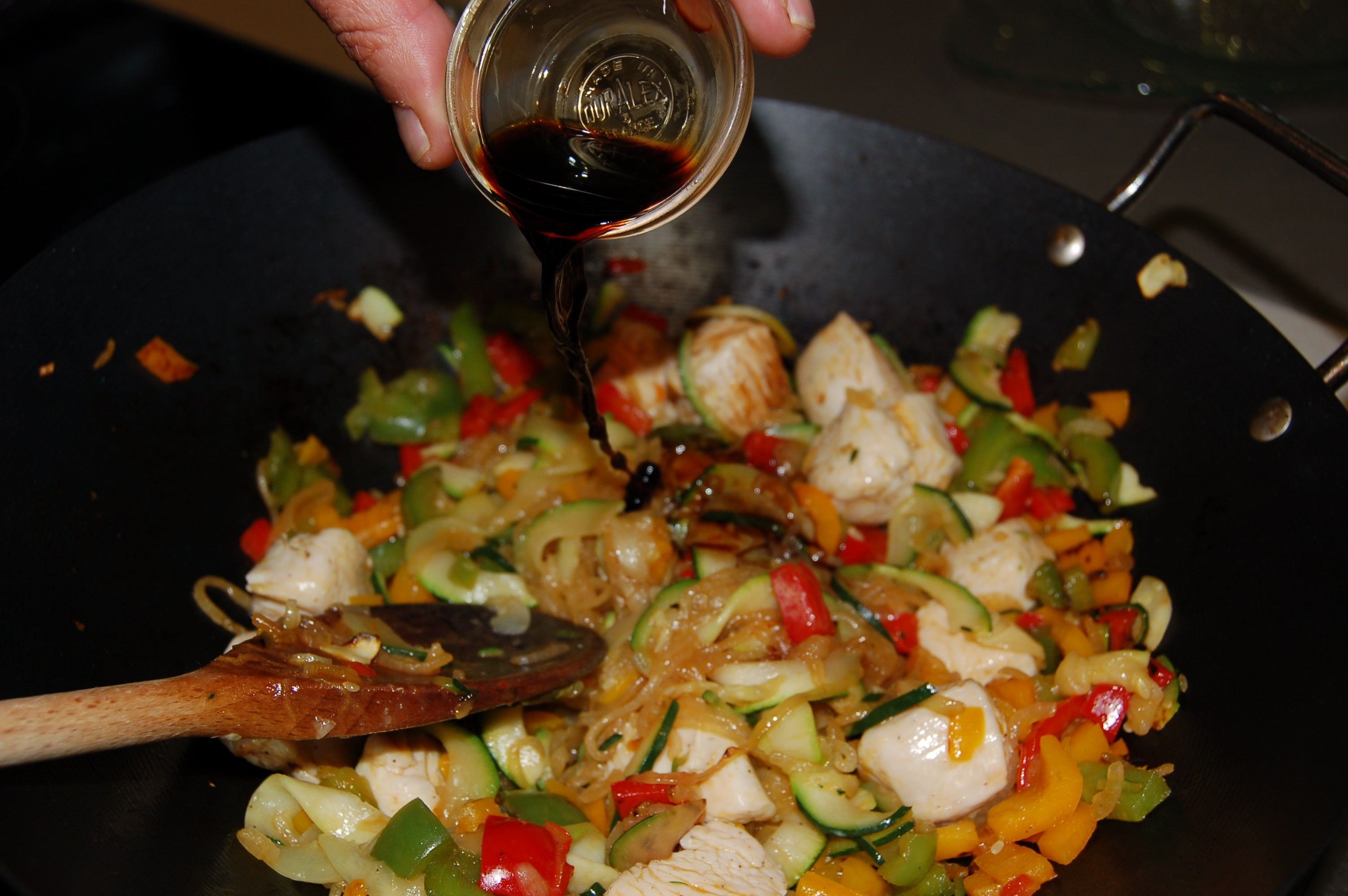 Receta de wok de verduras y pollo