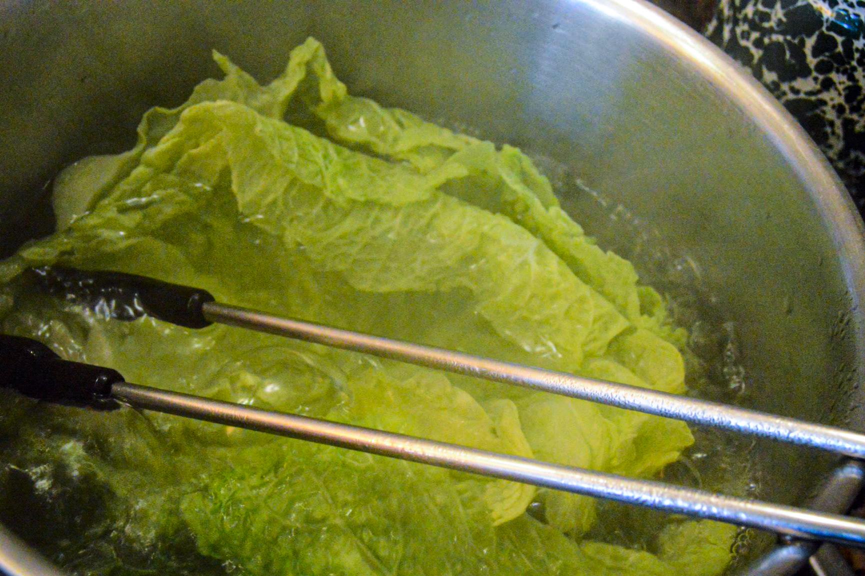 RECETA DE HOJAS DE COL RELLENAS DE BACALAO CON TOMATE